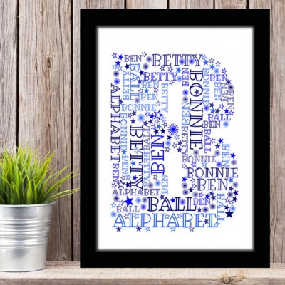 Alphabet Letter B Personalised WordArt Gift